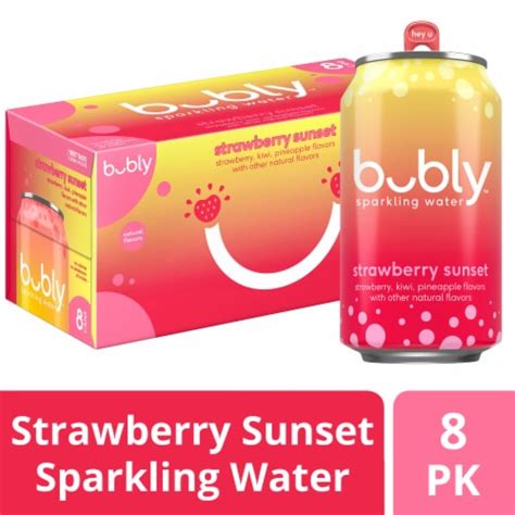 Bubly™ Strawberry Sunset Flavored Sparkling Water Cans 8 Pk 12 Fl Oz Fred Meyer