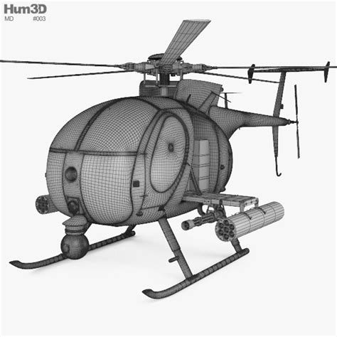 Md Helicopters Mh 6 Little Bird 3d Model Download Helicopter On