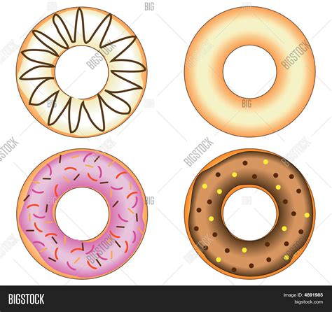 Vector Y Foto Cuatro Donas Prueba Gratis Bigstock