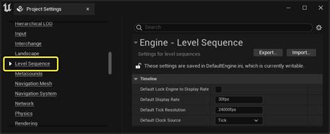 Cinematic Editor And Project Settings In Unreal Engine Unreal Engine