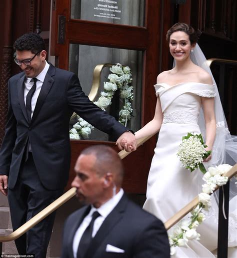 Emmy Rossum Stuns In Carolina Herrera Gown As She Marries Sam Esmail