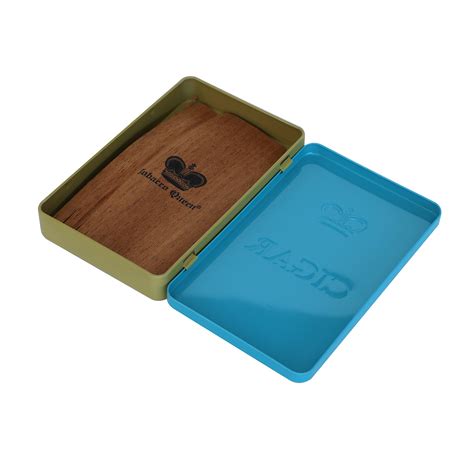 Rectangular Tin Cigarette Packaging Tin Box Hinged Metal Cigarette Box