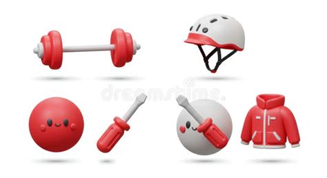 Red And White 3d Objects Stock Illustration Illustration Of Orange