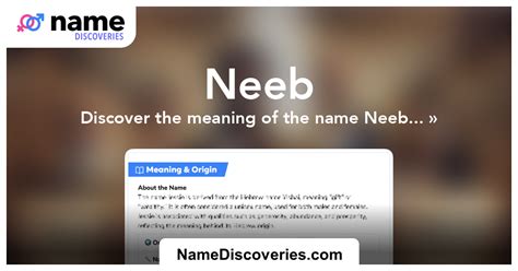 Neeb Name Meaning And Origin