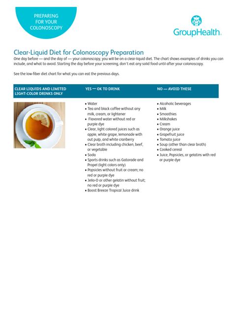 Clear Liquid Diet For Colonoscopy Prep Pdf