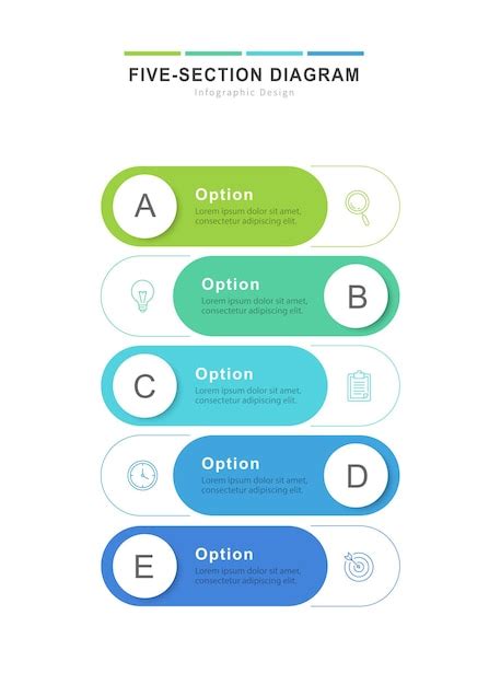 Premium Vector Five Section Diagram Infographics