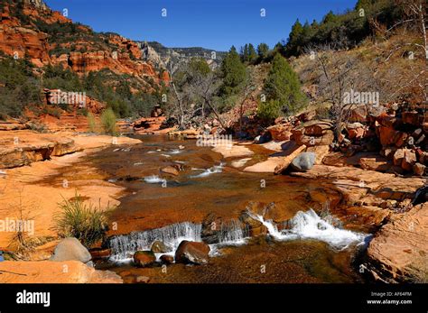 General View Of Slide Rock State Park At Sedona Arizona Usa Stock