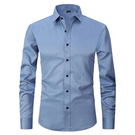 Caveitl Mens Long Sleeve Dress Shirt Regular Fit Casual Button Down