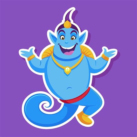 Beautiful Genie Sticker Vector Premium Ai Generated Vector