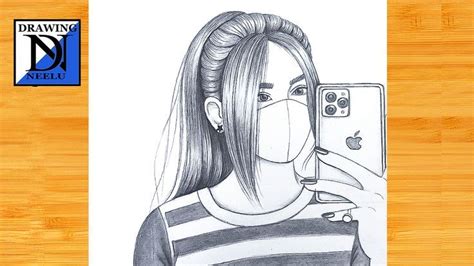 How To Draw A Girl Is Holding The Camera Pencil Easy Drawing Girl