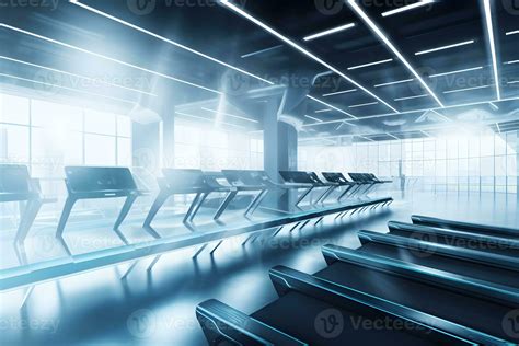 ai generated modern of gym interior with equipment sports equipment in