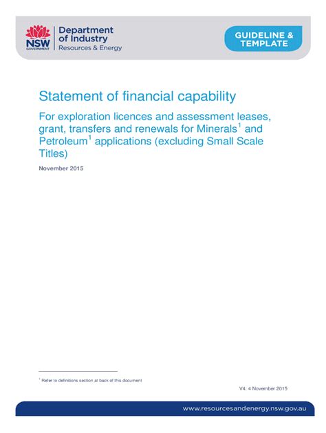 Fillable Online Statement Of Financial Capability Statement Of
