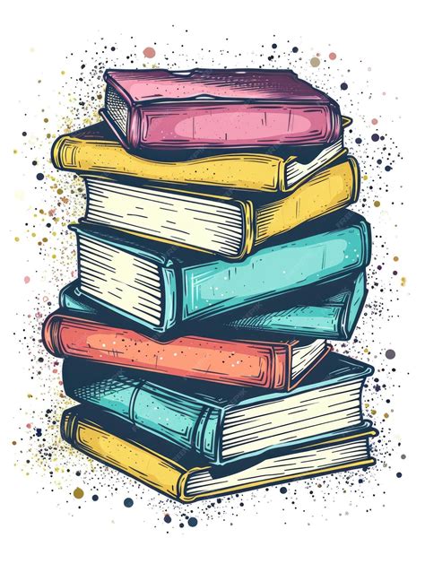 Premium Photo A Stack Of Books With Colorful Covers Colorful Clipart
