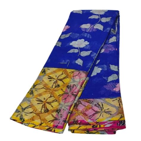 Party Wear Floral Print Pure Silver Chiffon Brasso Saree With Blouse Piece At ₹ 440 In Hyderabad