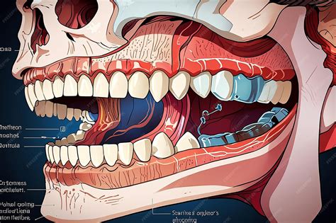 This Is Detailed Medical Illustration Of Human Oral Anatomy Showcasing