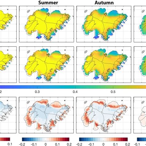 Spatial Distribution Of Mean Surface Albedo For Spring Summer Autumn