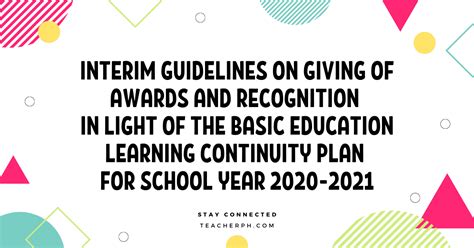 DepEd Interim Guidelines on Giving of Awards and Recognition in Light of the Basic Education ...
