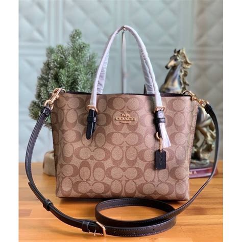 Coach Mini Mollie Tote In Signature Canvas Shopee Thailand