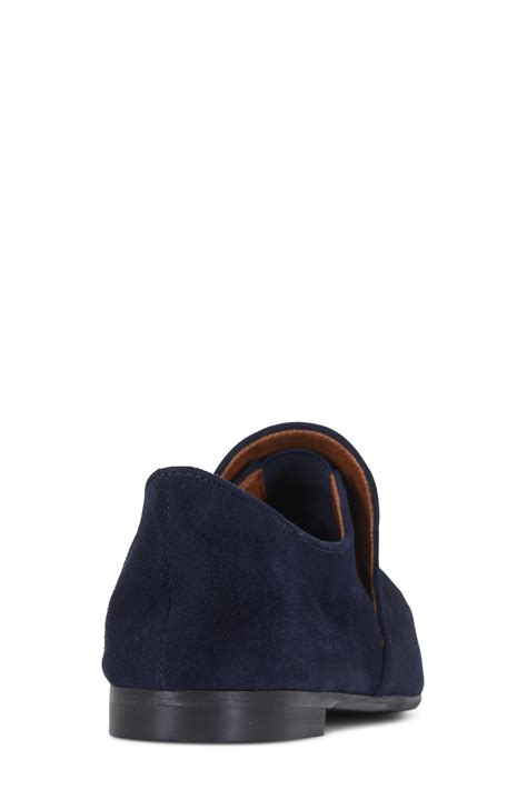 Aquatalia Revy Sapphire Blue Weatherproof Soft Suede Loafer