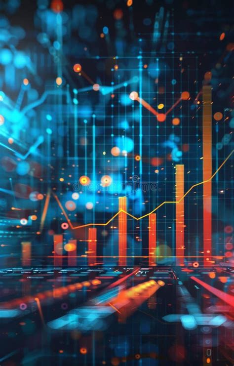 Growth Diagram Chart Trading Sales Business Grow Concept Futuristic