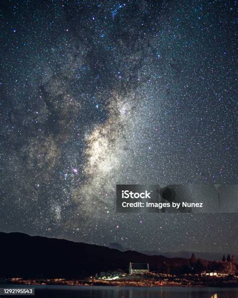 Astrophotography Of The Night Sky In Lake Tekapo New Zealand Stock