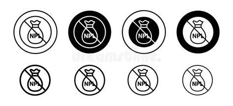 Npl Vector Icon Set Collection Npl Outline Flat Icon Stock Vector
