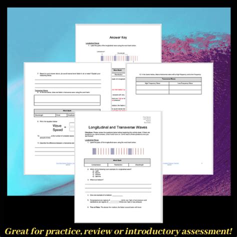Wave Properties Basic Worksheet On Longitudinal And Transverse Waves Classful