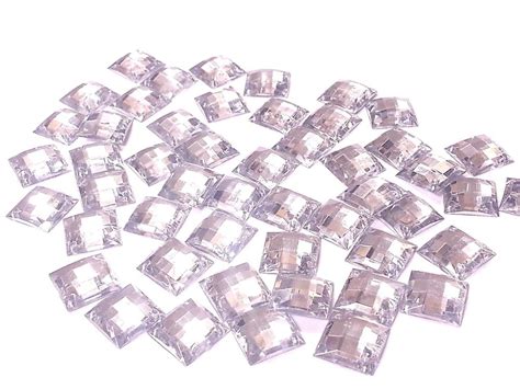 Craftbuddyus 50pcs 12mm Clear Square Shape Sew On Stitch On Diamante Crystal Rhinestones Etsy