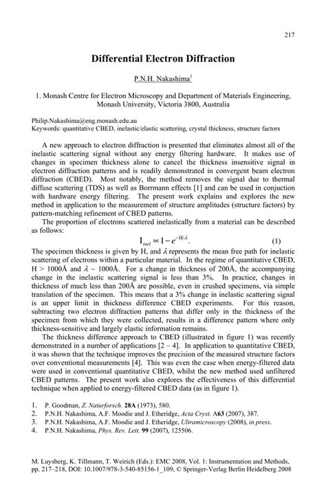 Pdf Differential Electron Diffraction