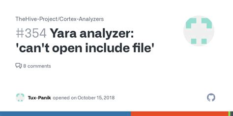 Yara Analyzer Cant Open Include File · Issue 354 · Thehive Projectcortex Analyzers · Github