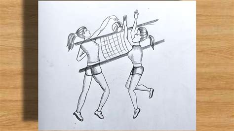 Pencil Volleyball Player Drawings At Meghan Herbert Blog