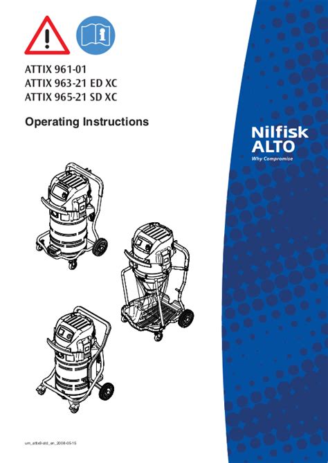 Nilfisk Attix 961 01 Attix 963 21 Ed Xc Attix 965 21 Sd Xc User Manual