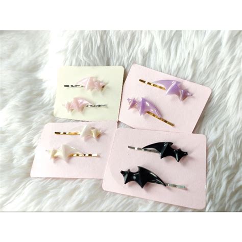 Devil Candy Devil Wing Hair Pin Cute Kawaii Goth Handmade Sold Per Pair Shopee Philippines
