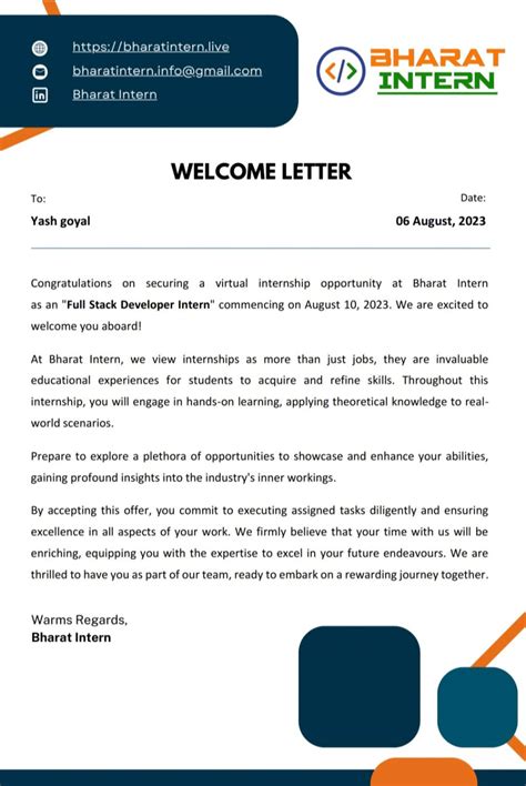 Yash Goyal On Linkedin Fullstackdeveloper Bharatintern