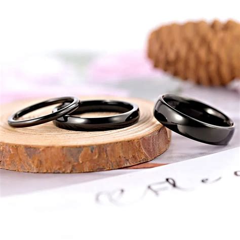 Glossy Black Wolfram Rings