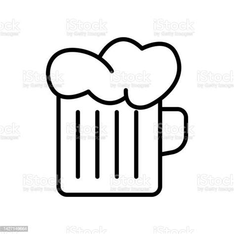 맥주 머그잔 라인 아이콘입니다 모바일 개념 및 웹 앱을위한 음료 아이콘의 요소 흰색 배경에 프리미엄 아이콘 편집 가능한 스트로크
