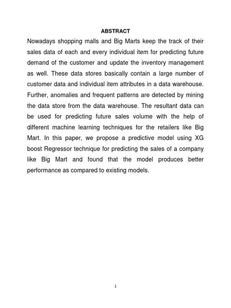 Sat 149pdf Prediction Of Bigmart Sales Using Machine Learning