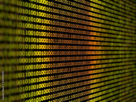 Digital Binary Data Close Up Shallow Depth Of Field DOF D Illustration Stock Illustration