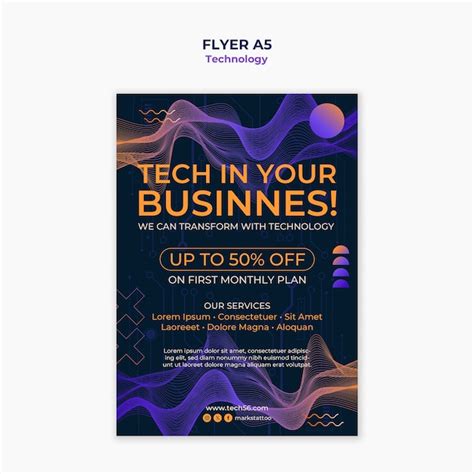Free Psd Technology Flyer Template Design
