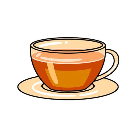 Té Lindo Personaje De Dibujos Animados Ilustración Vectorial Vector Premium