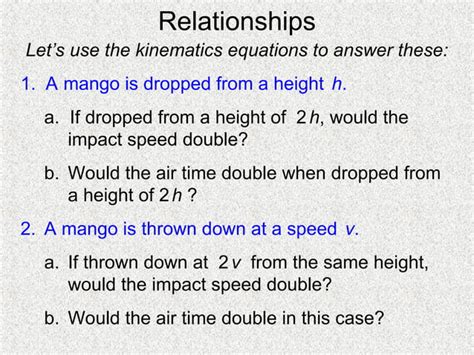 2 Kinematic With Examples And Questions Ppt