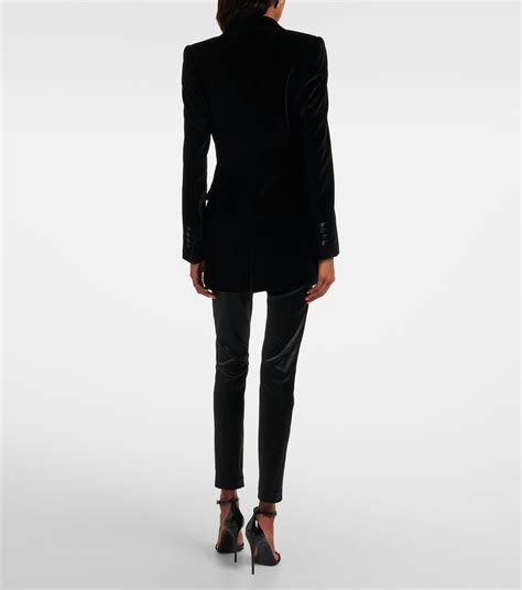 Cotton Blend Velvet Tuxedo Jacket In Black Dolce Gabbana Mytheresa