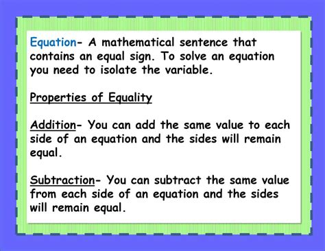 One Step Equations With Addition And Subtraction Ppt Download