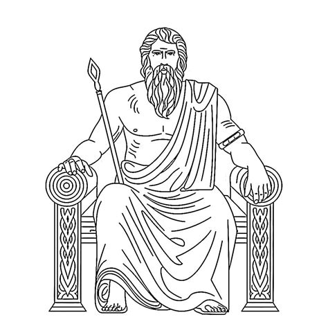 着色页 宙斯 免费可打印着色页