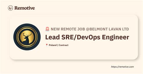 [hiring] Lead Sre Devops Engineer Belmont Lavan Ltd
