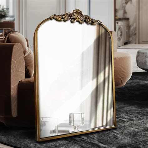 Wamirro Arched Mirrorgold Traditional Vintage Ornate Baroque Mirrorantique Brass Mirror For