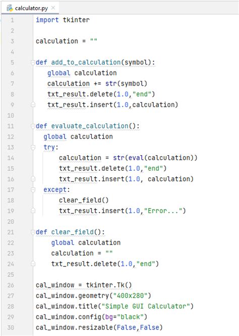 Python Gui Calculator Project Source Code Using Tkinter