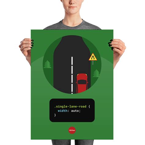Css Puns Single Lane Road Poster