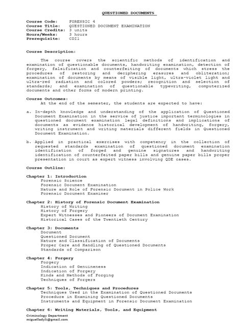 Questioned Document Module 080706 Pdf Computers