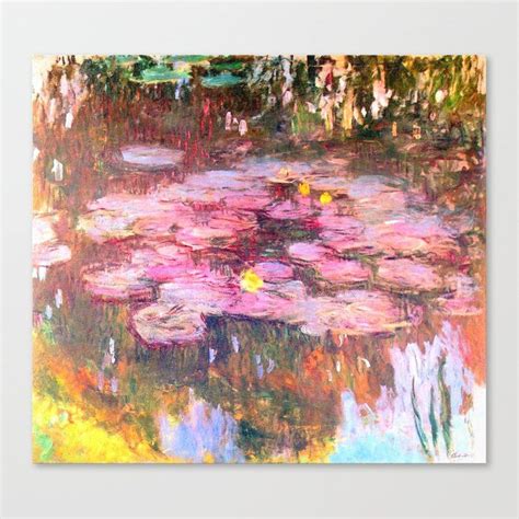 Water Lilies Monet 1917 Enhanced Canvas Print By Purevintagelove